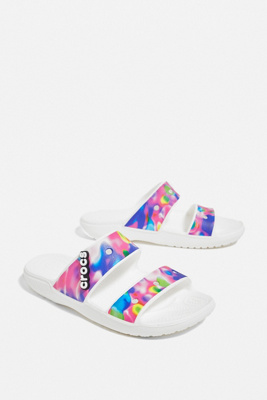 Crocs Pink & White Sandals | Urban Outfitters UK