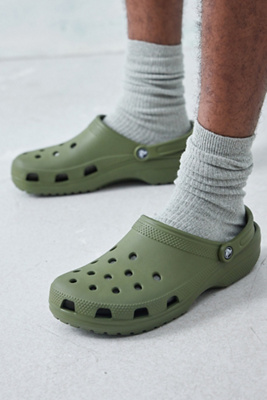 Crocs Army Green Classic Clogs | Urban Outfitters UK