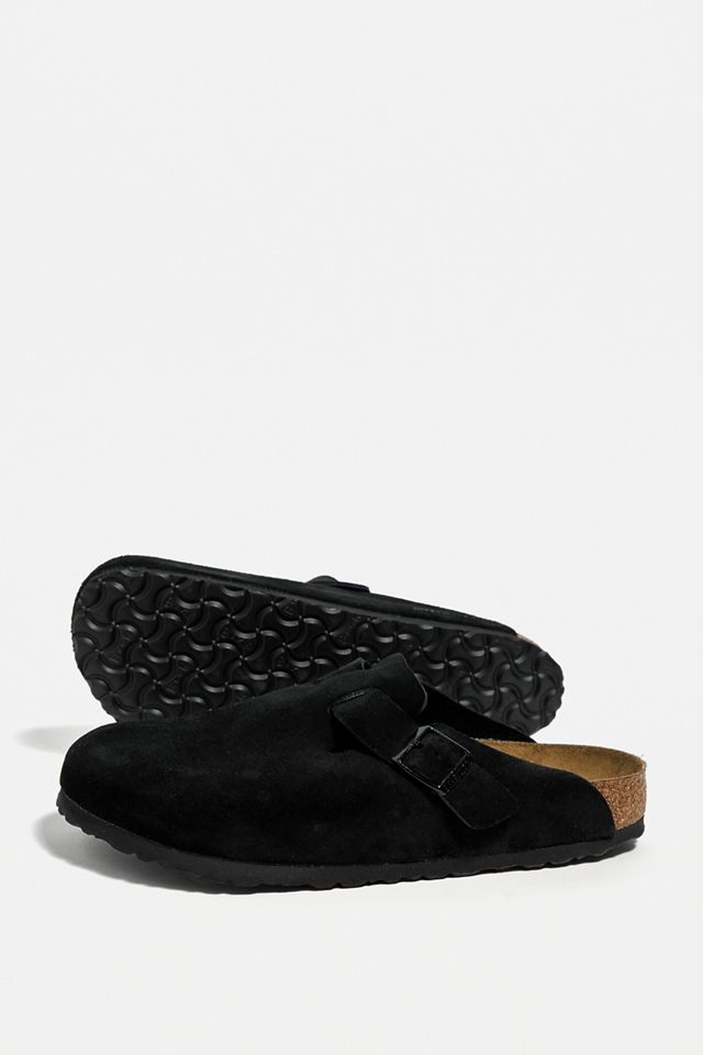 Birkenstock Boston Black Suede Clogs | Urban Outfitters UK