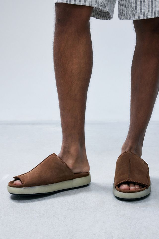 Clarks Originals Overleigh Cola Suede Sliders | Urban Outfitters UK