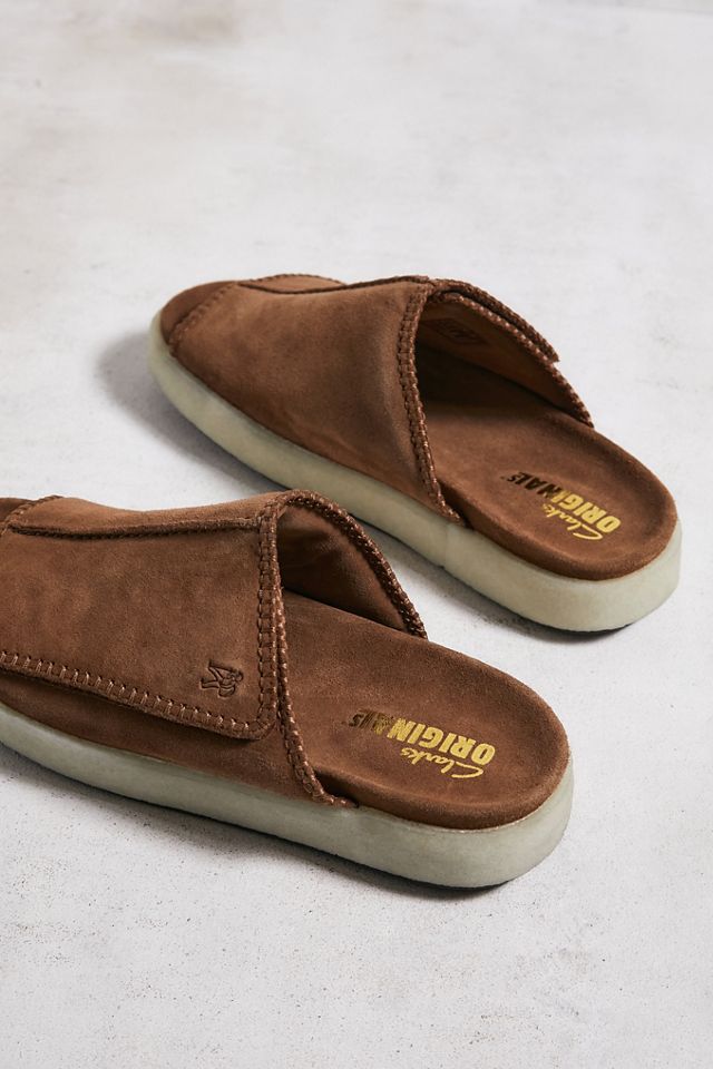 Clarks Originals Overleigh Cola Suede Sliders | Urban Outfitters UK