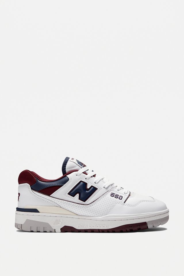New Balance BB550 White & Maroon & Navy Trainers | Urban Outfitters UK