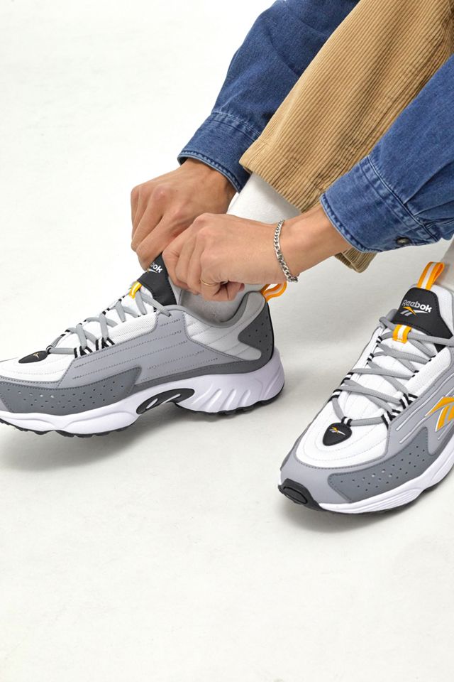 Reebok DMX 2k Grey and Gold Trainers | Urban Outfitters UK