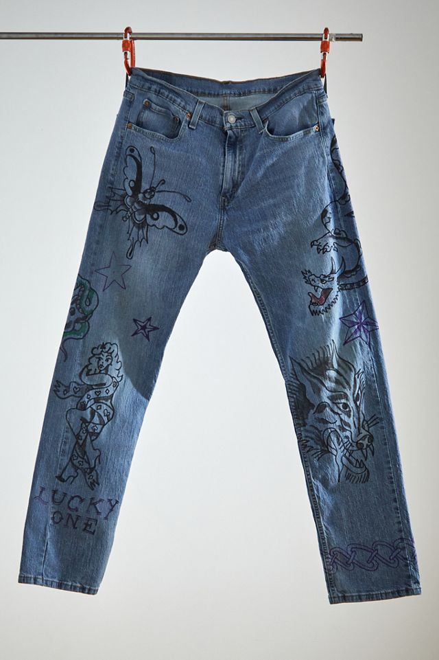 Urban Renewal One-Of-A-Kind Levi's Doodle Jeans | Urban Outfitters UK