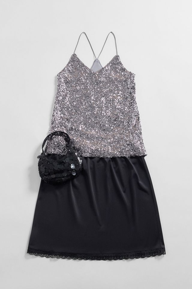 Urban Renewal One-Of-A-Kind Prom Silver Sequin Cami | Urban Outfitters UK