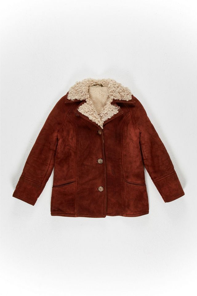 Urban Renewal Vintage Tan Shearling Coat | Urban Outfitters UK