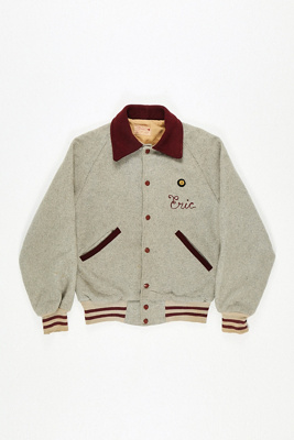 Urban Renewal One-Of-A-Kind Grey Eric Wool Varsity Jacket | Urban ...