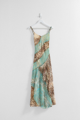 Urban Renewal One-Of-A-Kind Prom Mint & Leopard Print Maxi Dress ...