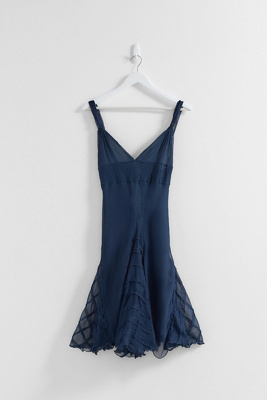 Urban Renewal One-Of-A-Kind Prom Navy A-Line Ruffle Dress | Urban ...
