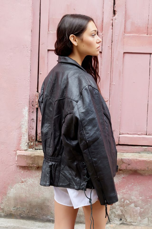 Urban Renewal One-Of-A-Kind Zip-Up Leather Jacket | Urban Outfitters UK