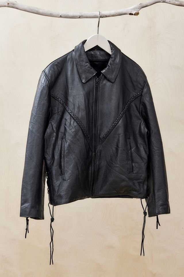 Urban Renewal One-Of-A-Kind Zip-Up Leather Jacket | Urban Outfitters UK