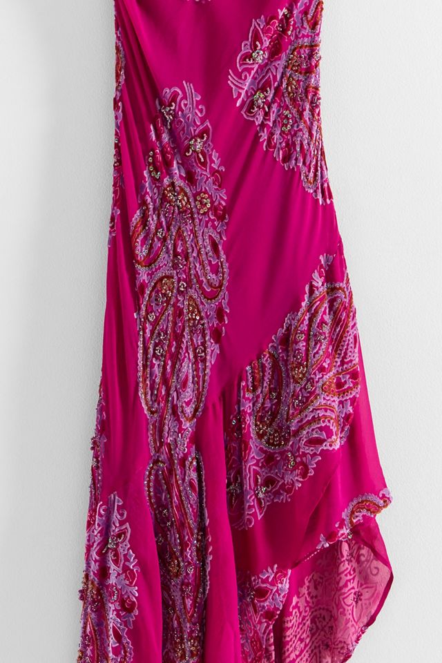 Urban Renewal One-Of-A-Kind Prom Pink Asymmetric Sequin Midi Dress ...