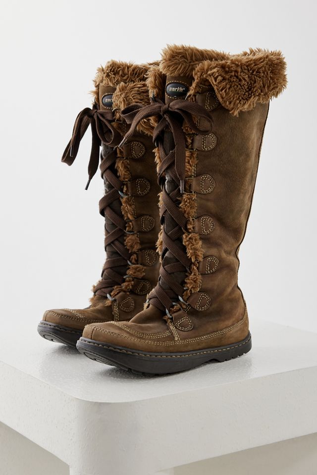Urban Renewal One-Of-A-Kind Earth Fur Lined Boots | Urban Outfitters UK