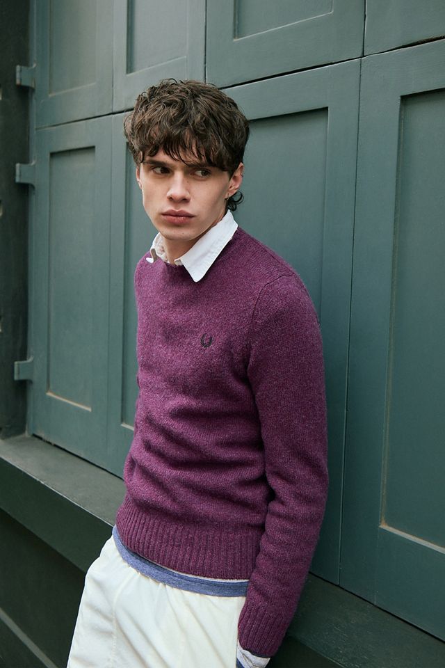 Urban Renewal One-Of-A-Kind Fred Perry Purple Knit Jumper | Urban ...