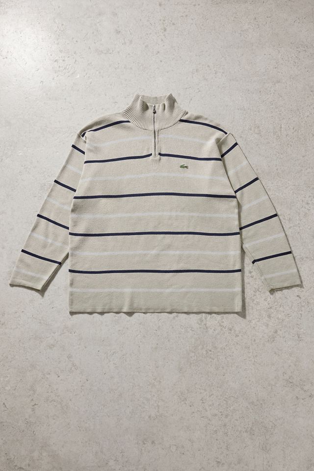 Urban Renewal One-Of-A-Kind Lacoste Quarter-Zip Stripe Polo Shirt ...