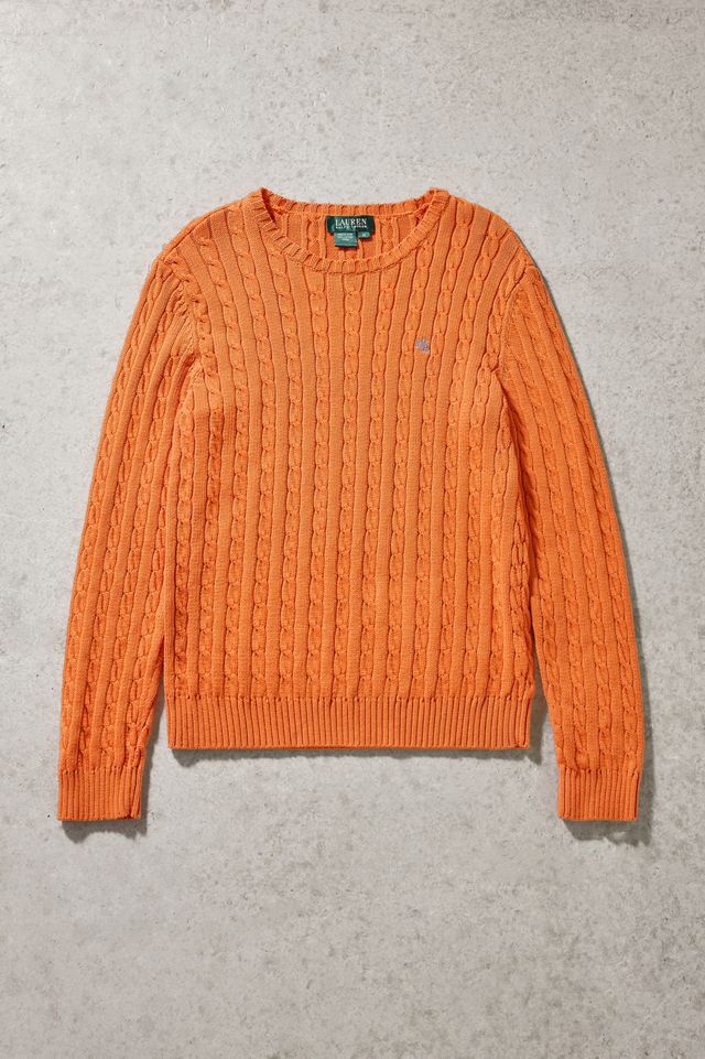 Urban Renewal One-Of-A-Kind Ralph Lauren Orange Cable Knit Jumper ...