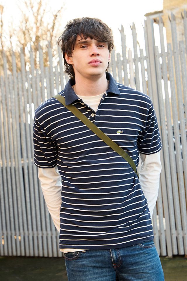 Urban Renewal One-Of-A-Kind Black Lacoste Stripe Polo Shirt | Urban ...