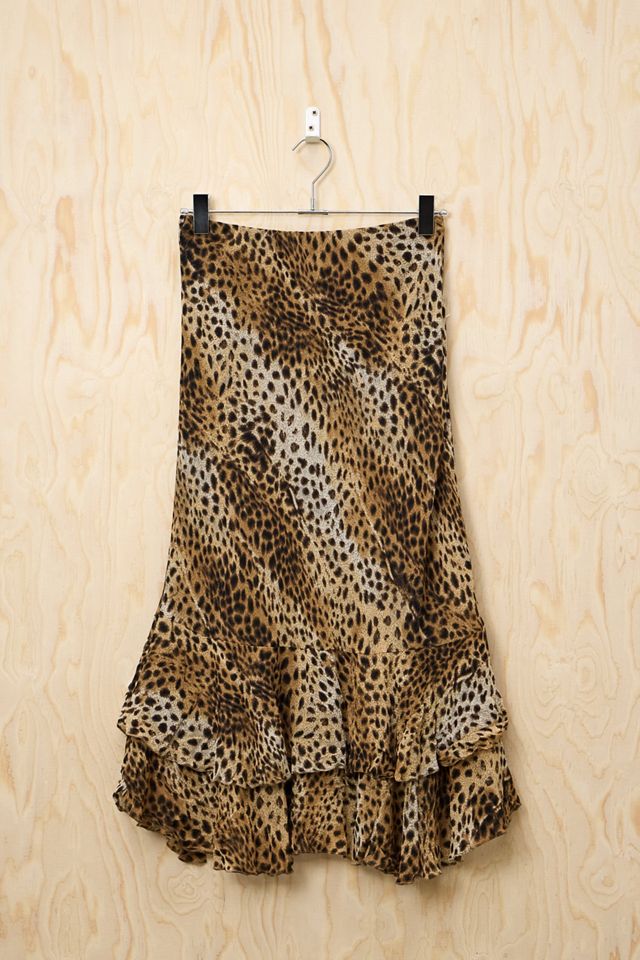 Urban Renewal One-Of-A-Kind Taifun Collection Leopard Midi Skirt ...