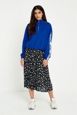 Urban Renewal Vintage Remnants Black and White Ditzy Floral Midi Skirt ...