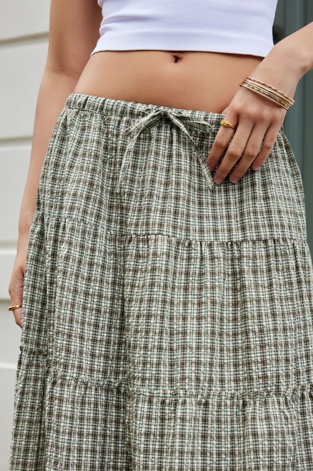 Archive At UO Randy Check Maxi Skirt | Urban Outfitters UK