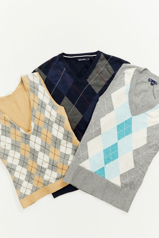 Urban Renewal Vintage Argyle Knitted Tank Top | Urban Outfitters UK