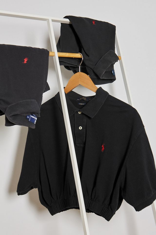 Urban Renewal Remade From Vintage Black Branded Polo Shirt | Urban ...