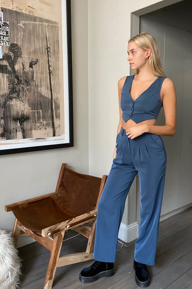 Urban Outfitters Archive Powder Blue Waistcoat | Urban Outfitters UK