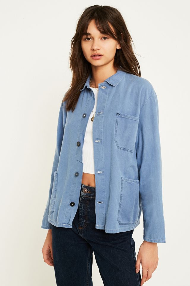 Urban Renewal Vintage Customised Blue Bleach Work Jacket | Urban ...