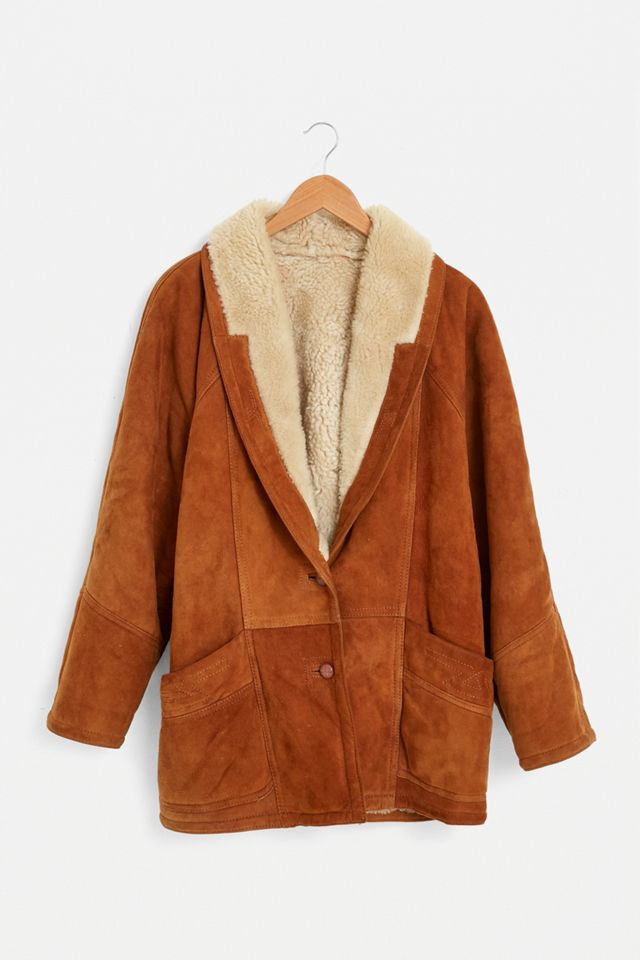 Urban Renewal One-Of-A-Kind Tan Button-Through Sheepskin Coat | Urban ...