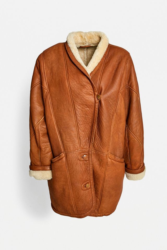 Urban Renewal One-Of-A-Kind Gold Sheepskin Coat | Urban Outfitters UK