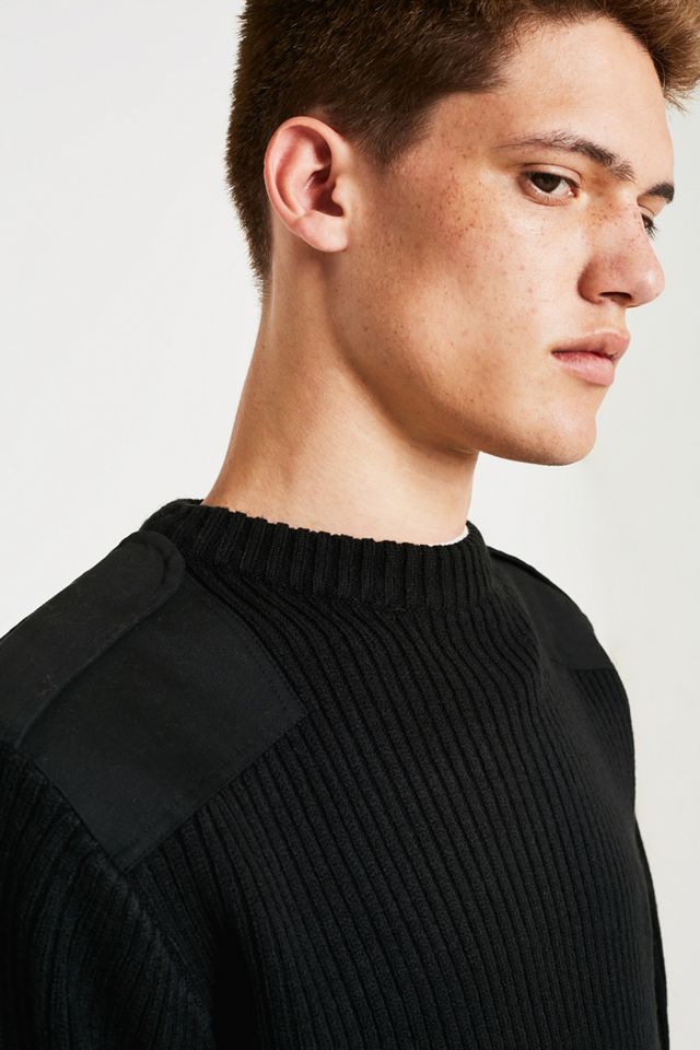 Urban Renewal Vintage Surplus Black Patch Knit Jumper | Urban Outfitters UK