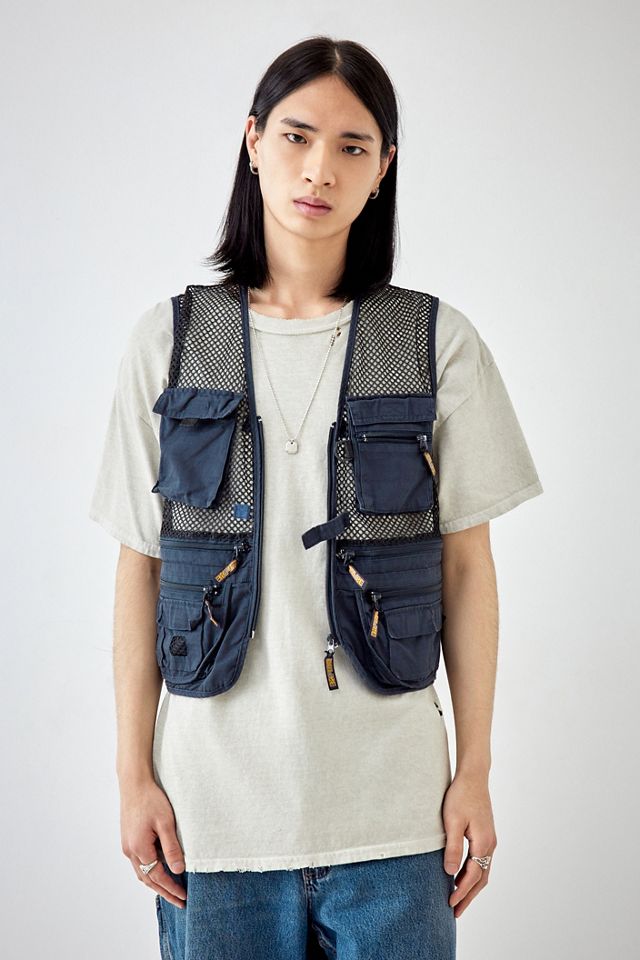 Urban Renewal Vintage Blue Netted Mesh Utility Vest | Urban Outfitters UK