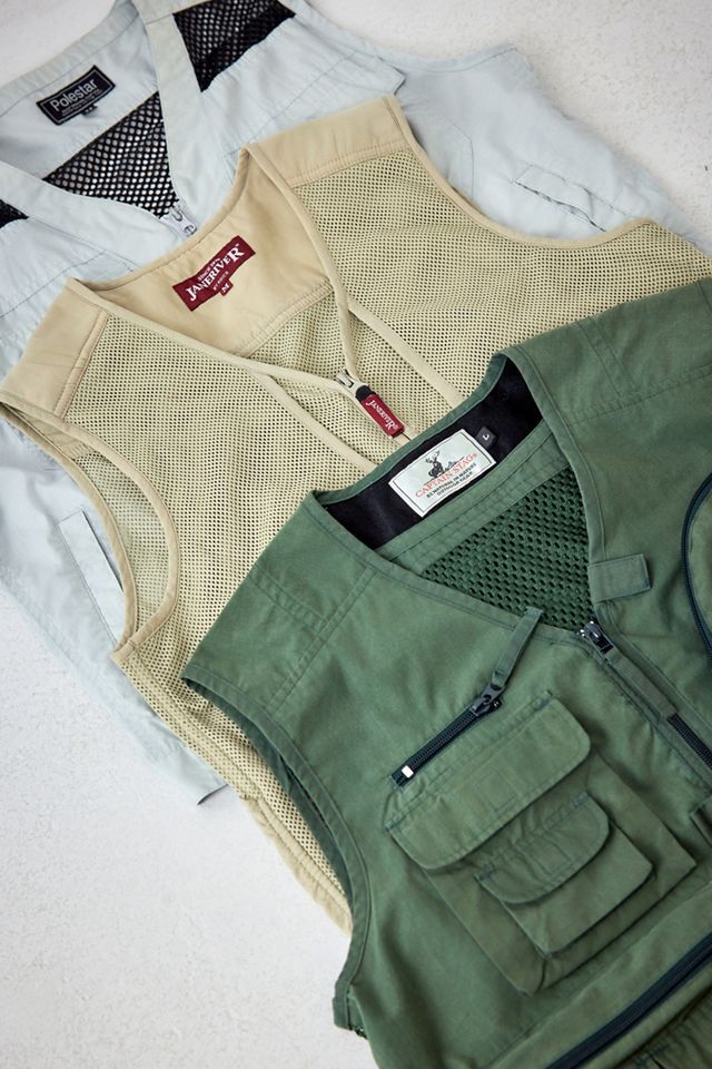 Urban Renewal Vintage Green Netted Mesh Utility Vest | Urban Outfitters UK