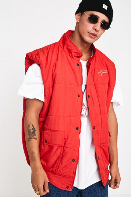 Urban Renewal Salvaged Deadstock Red Bodywarmer Gilet | Urban Outfitters UK