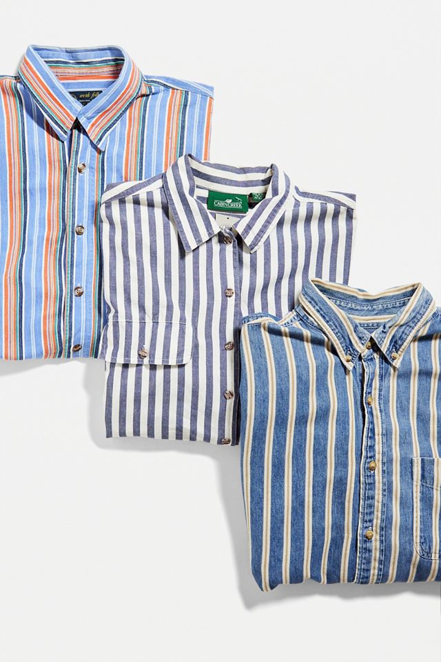 Urban Renewal Vintage Blue 90s Stripe Shirt | Urban Outfitters UK