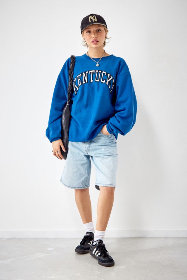 Urban Renewal Vintage Blue USA Printed Sweatshirt | Urban Outfitters UK