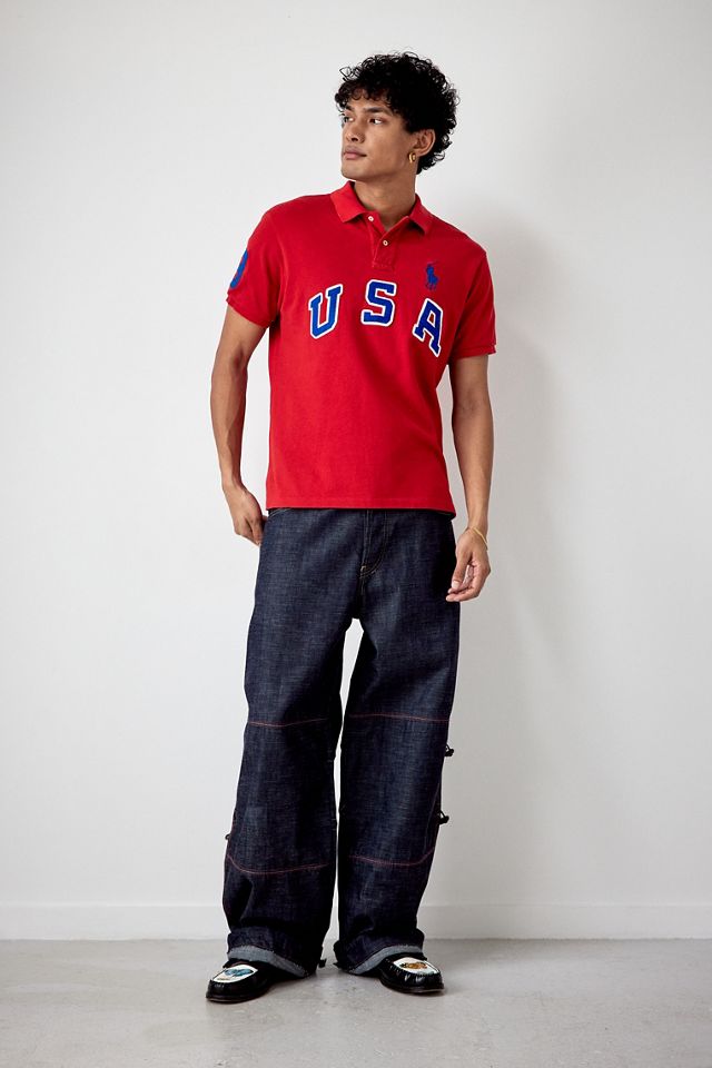 Urban Renewal Vintage Red Designer Polo Shirt | Urban Outfitters UK