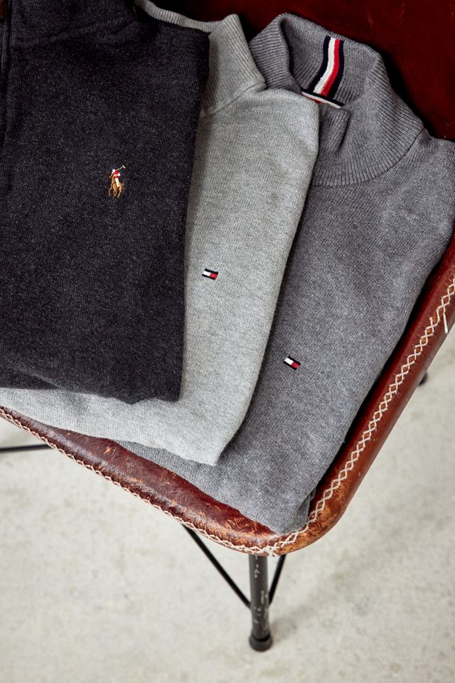 Urban Renewal Vintage Grey Branded Half-Zip Knit Jumper | Urban ...