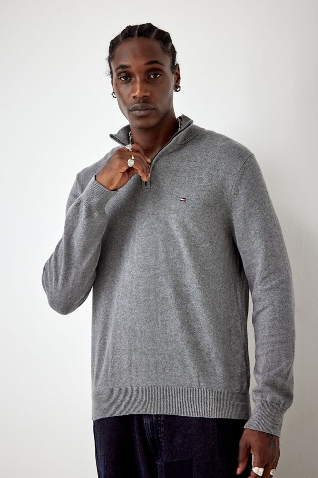 Urban Renewal Vintage Grey Branded Half-Zip Knit Jumper | Urban ...