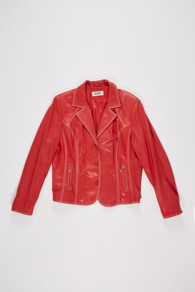 Urban Renewal One-Of-A-Kind Biba Leather Suit Jacket | Urban Outfitters UK