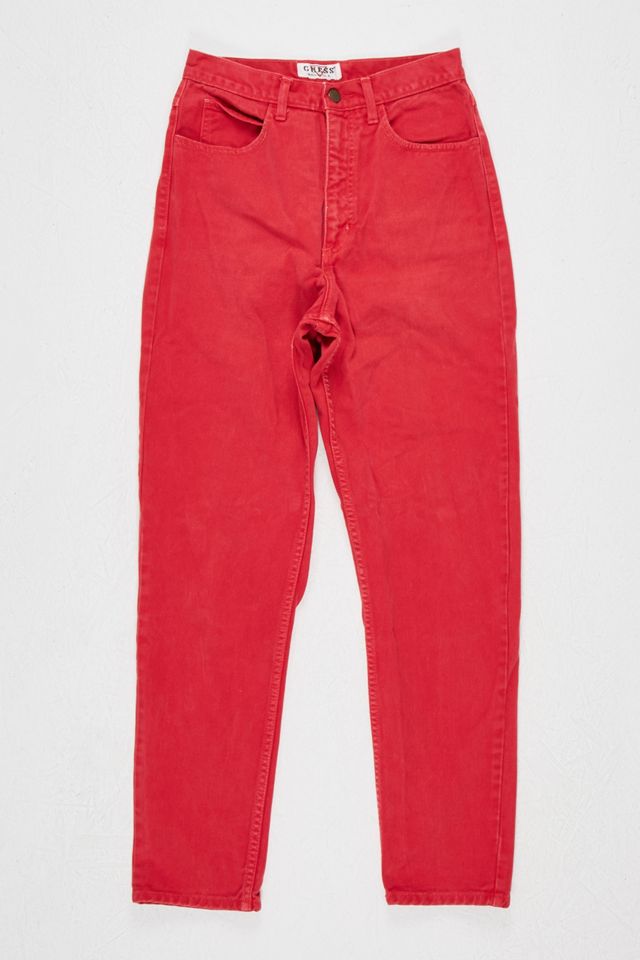 Urban Renewal One-Of-A-Kind GUESS Straight Leg Red Jeans | Urban ...