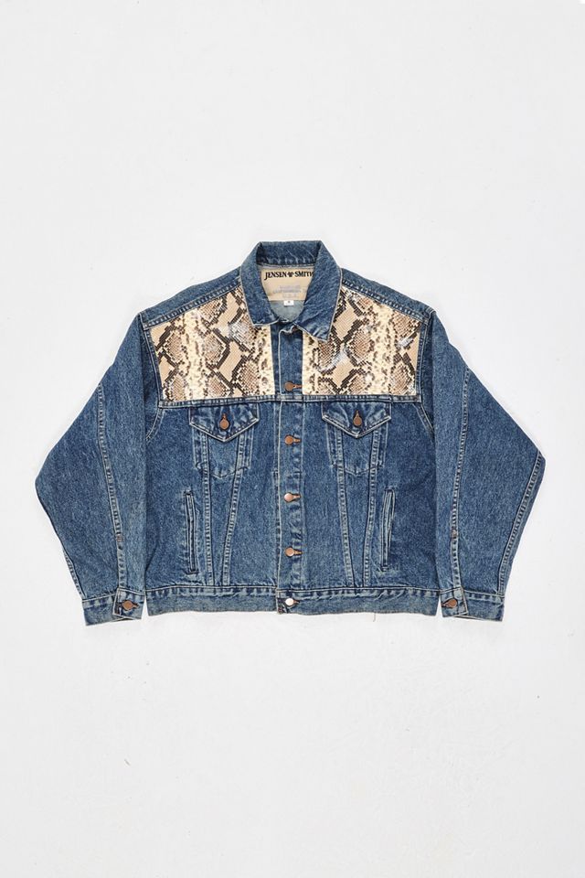 Urban Renewal One-Of-A-Kind Snake Detail Denim Jacket | Urban Outfitters UK