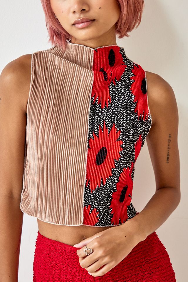 Urban Renewal Remade From Vintage Spliced Plisse Tank Top | Urban ...