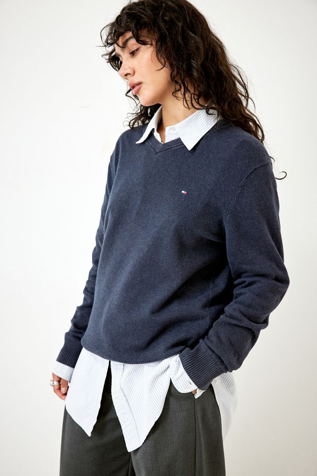 Urban Renewal Vintage Blue Branded Knit Jumper | Urban Outfitters UK