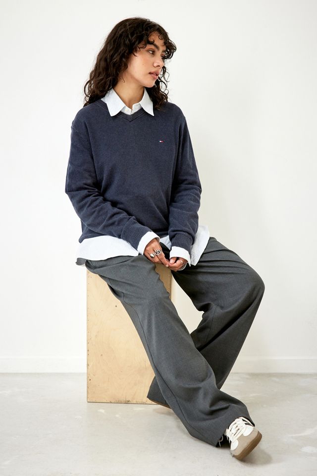 Urban Renewal Vintage Blue Branded Knit Jumper | Urban Outfitters UK