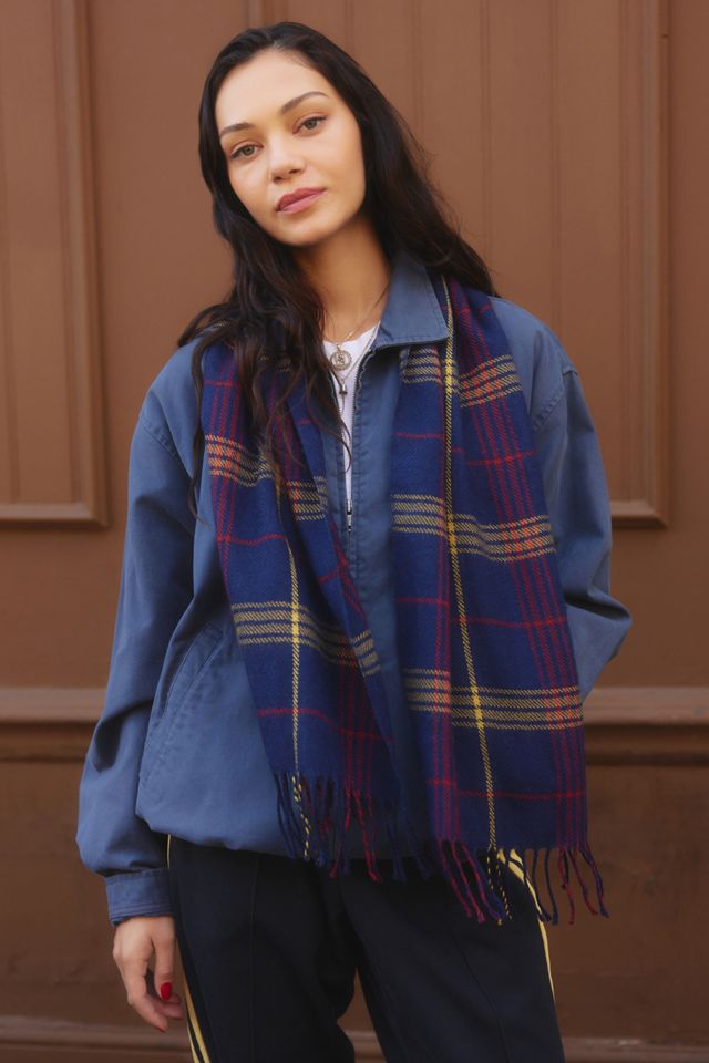 Urban Renewal Vintage Blue Check Scarf | Urban Outfitters UK
