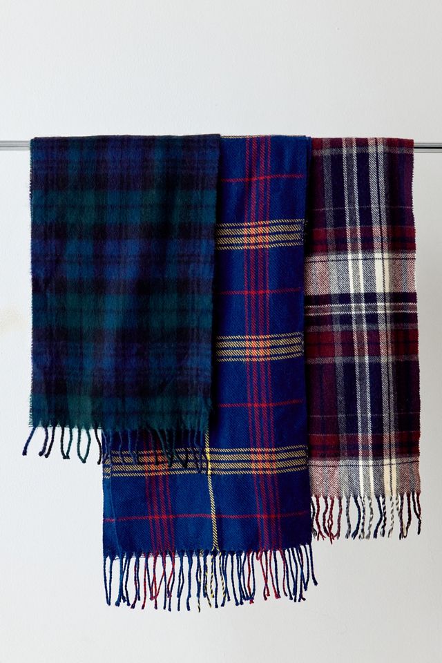 Urban Renewal Vintage Blue Check Scarf | Urban Outfitters UK