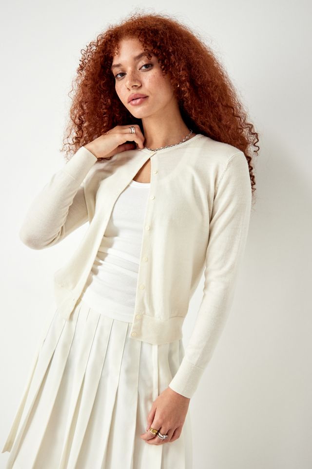 Urban Renewal Vintage White Fine Cardigan | Urban Outfitters UK