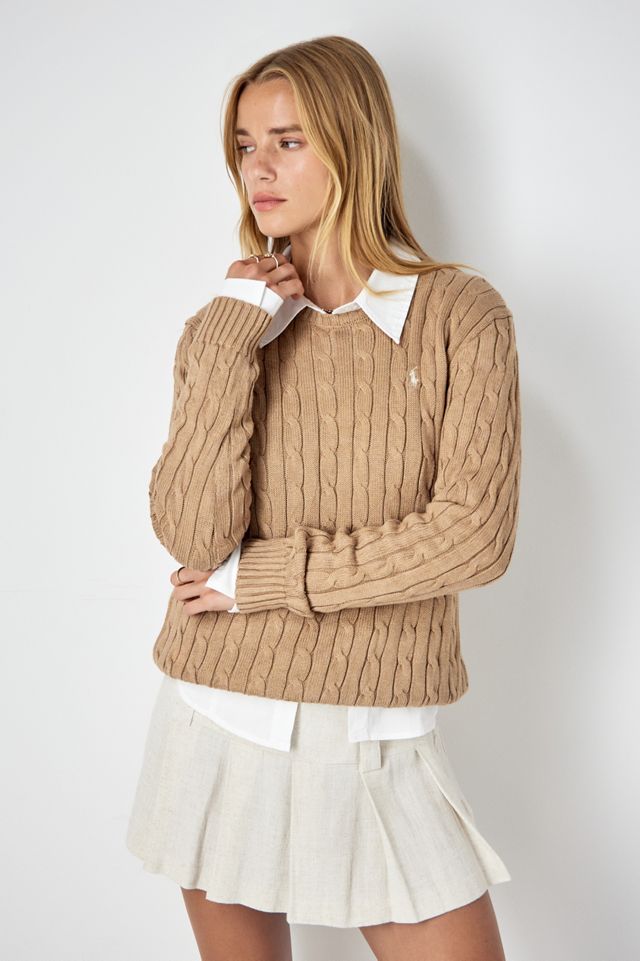 Urban Renewal Vintage Beige Ralph Lauren Cable Knit Jumper | Urban ...