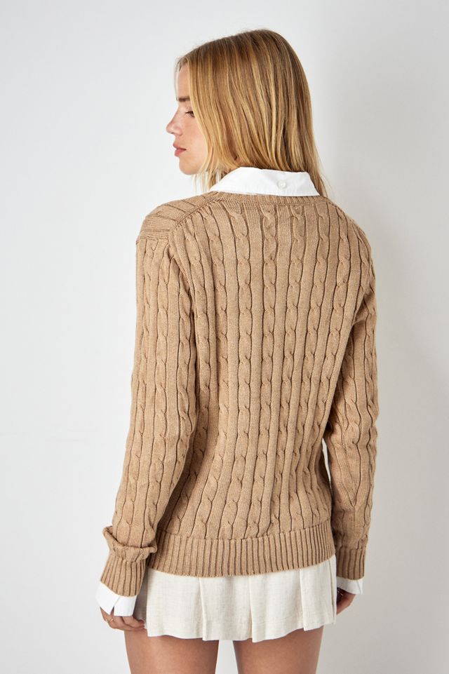 Urban Renewal Vintage Beige Ralph Lauren Cable Knit Jumper | Urban ...